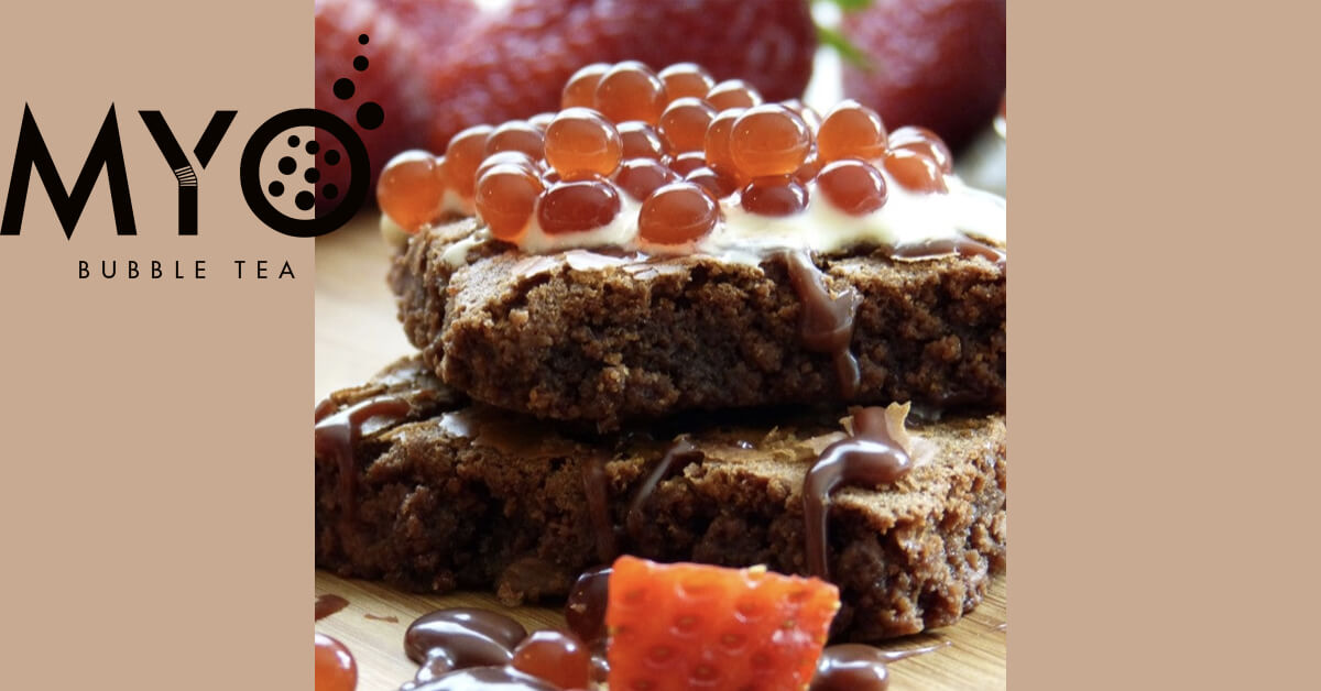 Brownies au chocolat avec perles cerise - Myo Bubble Tea